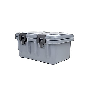 Jiwins Insulated Food Pan Carrier, Top-Load Food Pan Carrier, Stackable, for Restaurant Canteen, Gray, Suitable for 8" Deep Pans