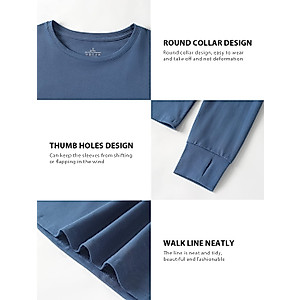 Cosy Pyro 3-Pack Womens Long Sleeve Crop Tops Athletic Casual Cropped Cotton Workout Sweatshirt with Thumb Hole Black/Navy/Wine S