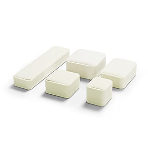 Oirlv Velvet Ring box Wedding Valentine's Day White Rings Gift Case