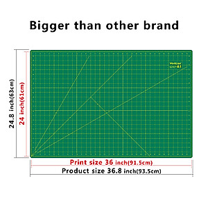 WORKLION 24" x 36" Large Self Healing PVC Cutting Mat, Double Sided, Gridded Rotary Cutting Board for Craft, Fabric, Quilting, Sewing, Scrapbooking - Art Project…