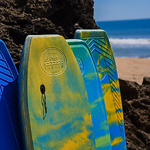 ATUNAS Body Boards, 33"-43" Bodyboard for Beach with Wrist Leash, Solid PE/EVA Closed-Cell Waterproof Foam, Surfing for Kids and Adults (Lime Soda, 42 inch)