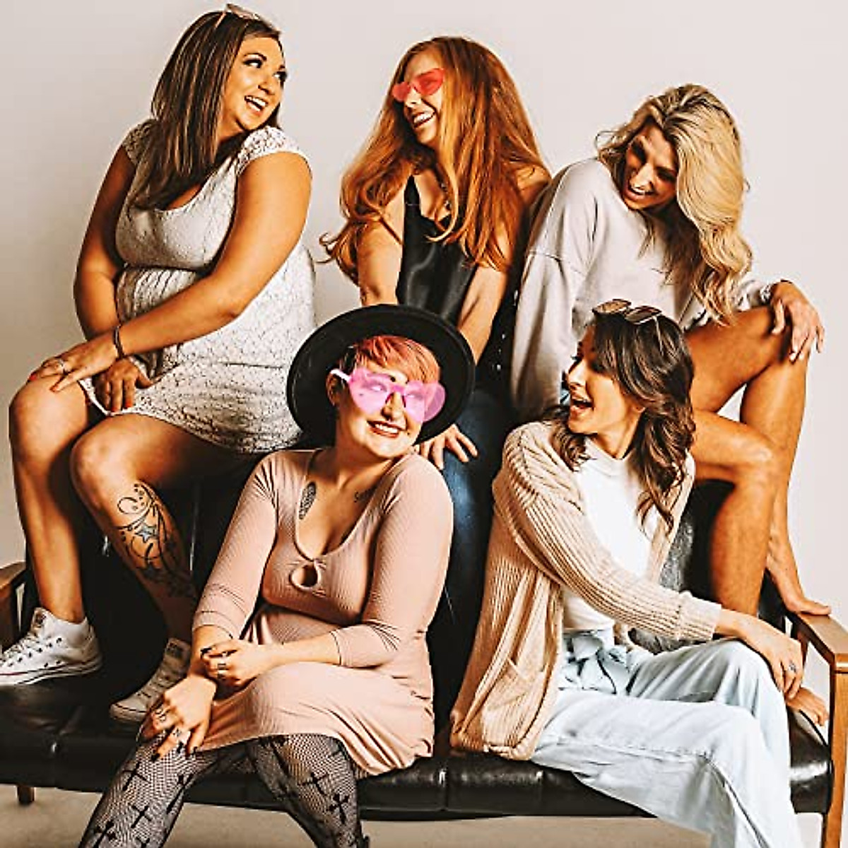 FUNUPUP 12 Pairs Heart Shaped Sunglasses Bulk Rimless Heart Shaped Glasses for Women Bachelorette Party