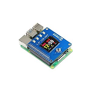 1.3inch LCD HAT for Raspberry Pi 4B/3B+/3B/2B/B+/A+/Zero and Zero W, 1.3" LCD Display, 240x240 Resolution, 65K RGB Colours Expansion Display Module for Raspberry Pi