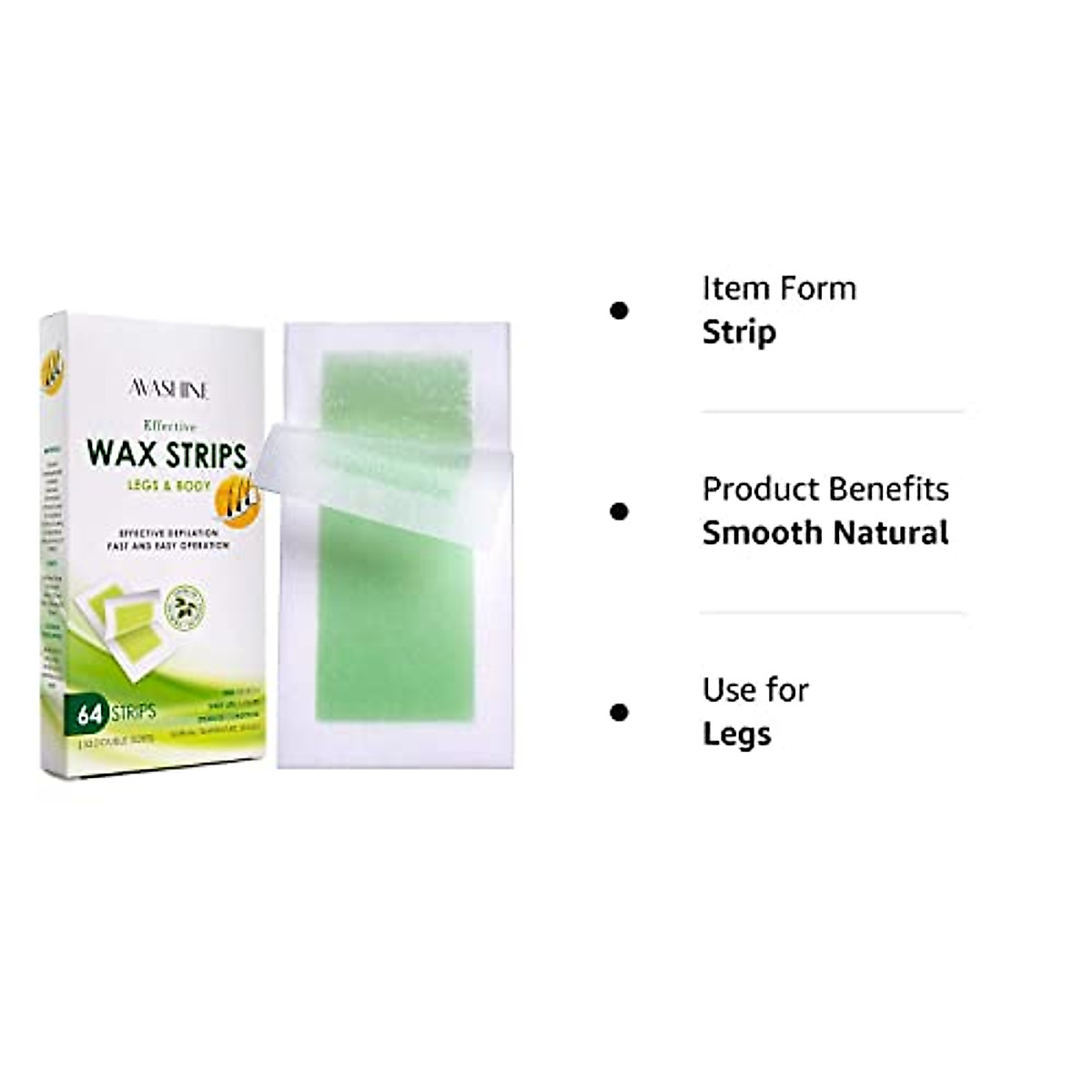 Avashine Body Wax Strips, Waxing Kit Contains 64 Strips