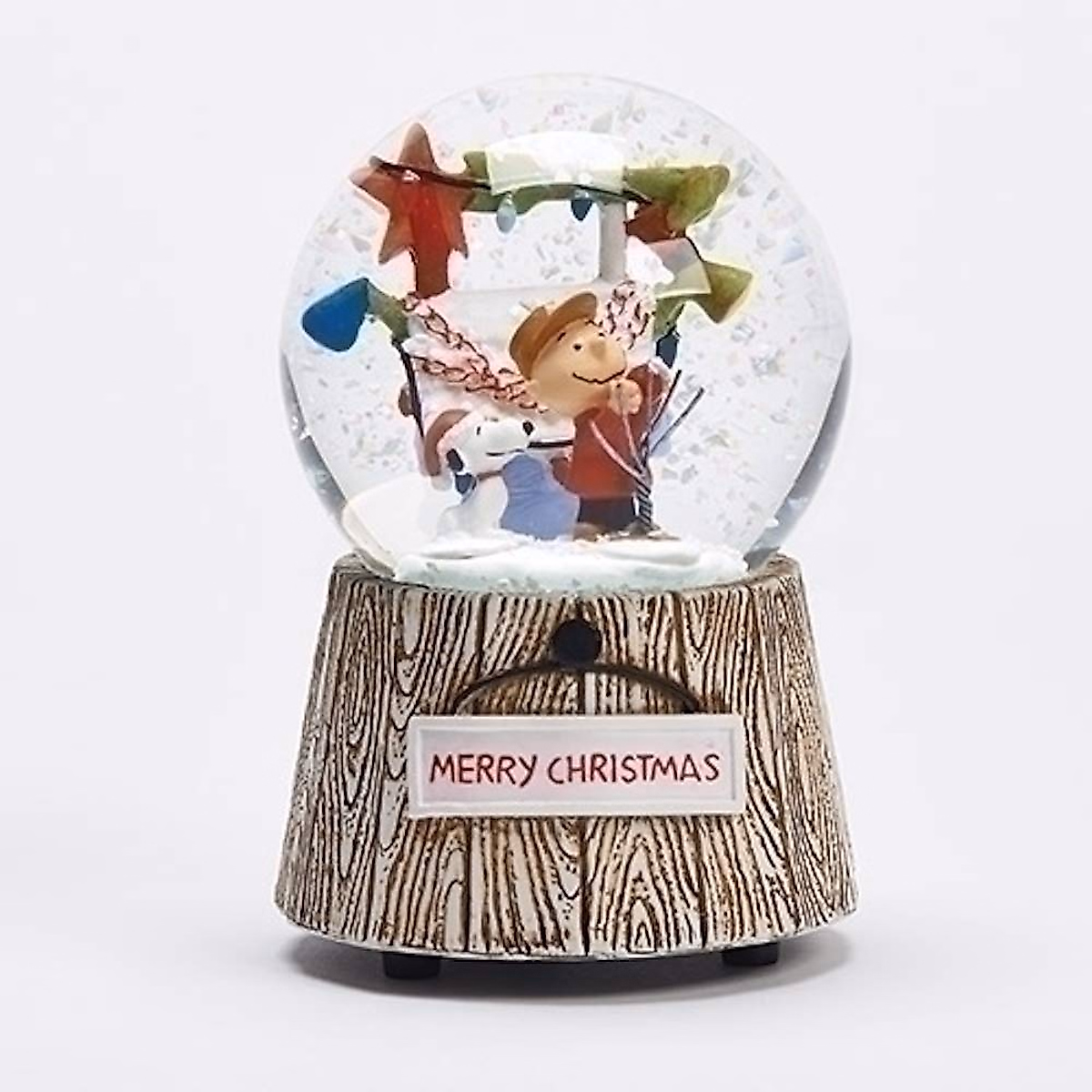Roman Peanuts Charlie Brown and Snoopy Christmas Decorating Musical Glitterdome