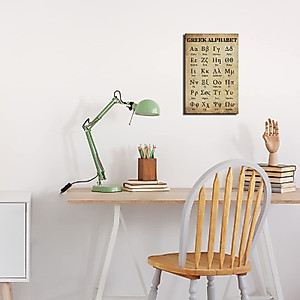 Greek Alphabet Wall Art Canvas Prints Retro Posters for Classroom Learning Painting Modern Ancient Letters Decor for Bedroom Unframed Size 12x18inch(30x45cm)