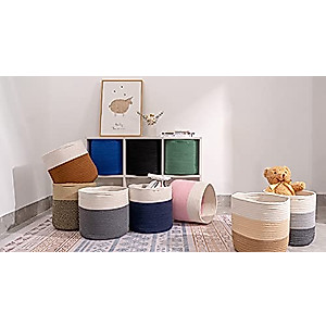 CubesLand Woven Baskets for Organizing /Storage 11x11'' for Cube Storage Organizer/Shelves,Cube Shelves Cloth Closet Basket Bins, Rope Storage Bins 4 Packs Off White