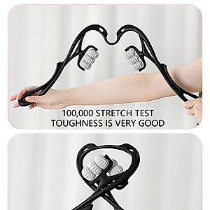 HaSeftni Neck Massager, Upgrade 6 Balls Massage Point Roller Massager for Pain Relief Handheld Tool Suitable Legs Waist and Shoulder Relaxer - Black