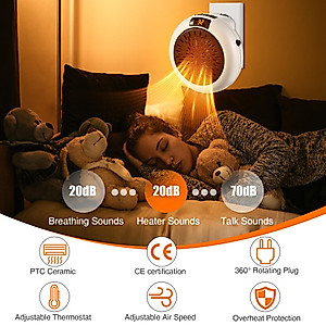 Meonum 2 Pack Small Space Heater, 500W Portable Electric Small Heater with Adjustable Thermostat and Timer, Overheat Protection and LED Display, Quiet Space Heater for Bedroom Office Desk Indoor Use