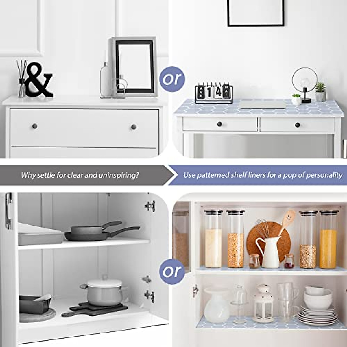 Glotoch Premium Non Slip Shelf Liner 12” X20FT, Non Adhesive Drawer Liner, Waterproof Shelf Liners for Kitchen Cabinets, Drawer, Fridge, Wire Shelving, Pantry, Bathroom-Heavy Duty, Lilac Geometric