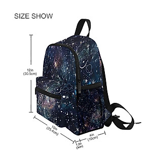 OREZI Night Time Planet And Star Constellation Galaxy Pattern Kids Backpack,Toddler Schoolbag Preschool Bag Travel Bacpack for Little Boy Girl