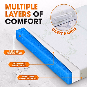 Cheer Collection Foldable Mattress - Tri Folding Mattress - Portable 4 Inch Thin Mattress for Floor - Must-Have Folding Mattress - Trifold Mattress for Sleepovers, Camping, and Guests (75"x25"x4")