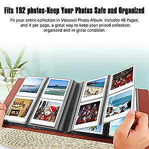 192 Pockets Photo Album for Fujifilm Instax Wide 300 Camera, Polaroid 600 i-type Film Album, Extra Large Picture Albums for Polaroid Now OneStep2 OneStep+ Instant Camera, POP Lab Print Camera (Brown)