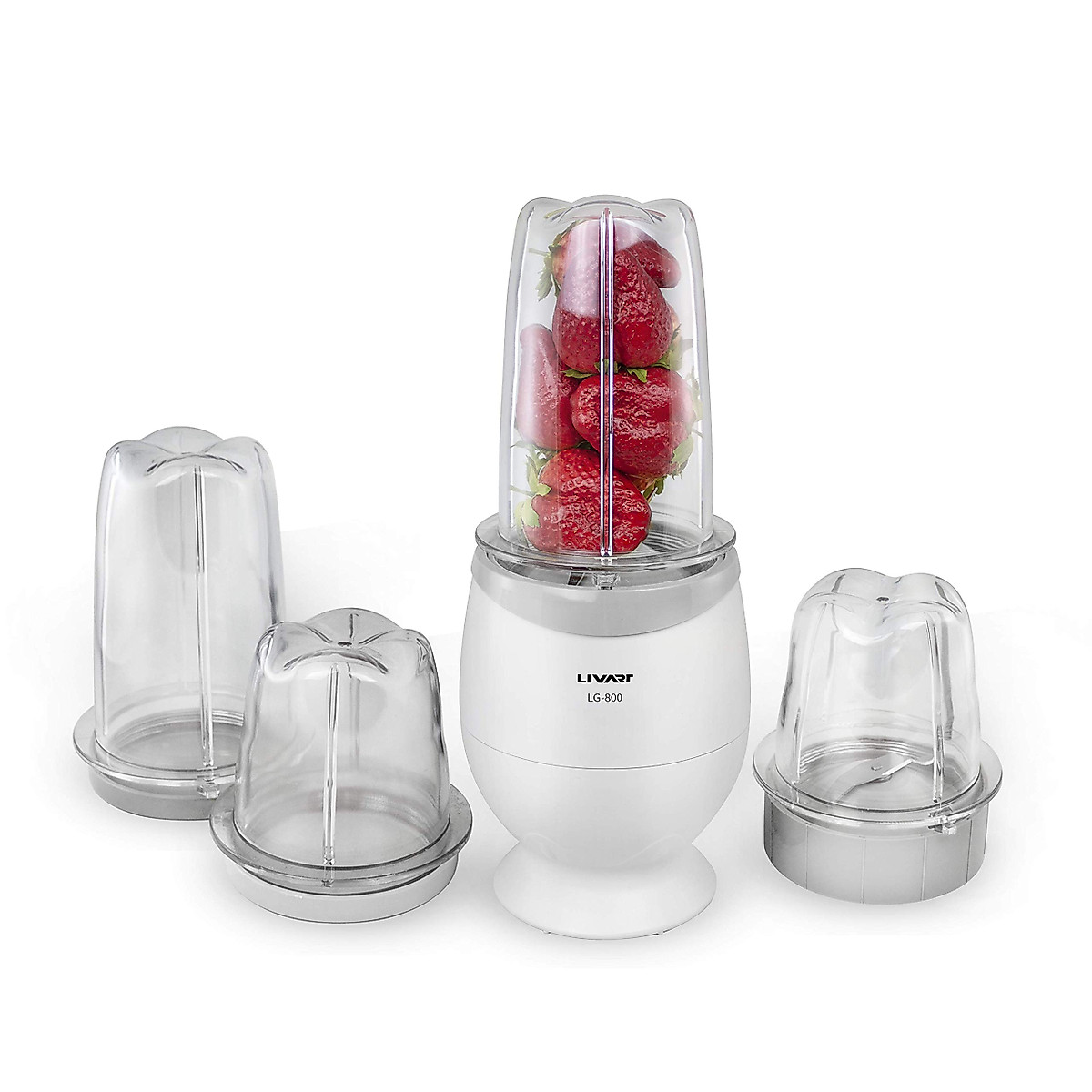 Livart Mini Mixer High-Speed Blender with Two 400ml and two 300ml mixing containers / Shake Maker Mixer System, White, MADE IN KOREA