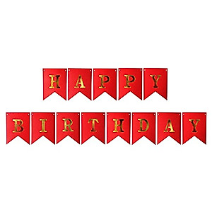Happy Birthday Banner Decoration Red Birthday Party Decoration Banner Premium Party Supplies
