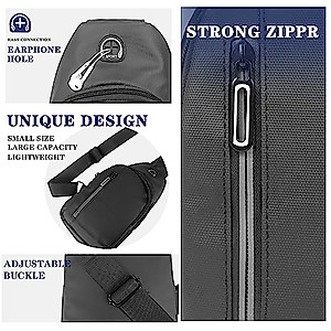 ZOORON Sling Bags for Men Women Crossbody Sling Backpack Chest Bags Travel Hiking Daypack (1 Pack Black)