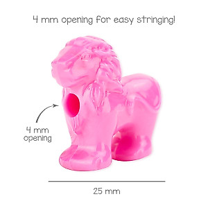 Hygloss Animal Shaped Beads Plastic Zoo Safari Animal Pony Bead Charms - 150 Pcs Colorful Craft Beads - Animal Design for Kids DIY Craft Jewelry Making Necklace Bracelet Supplies - Resealable Bag