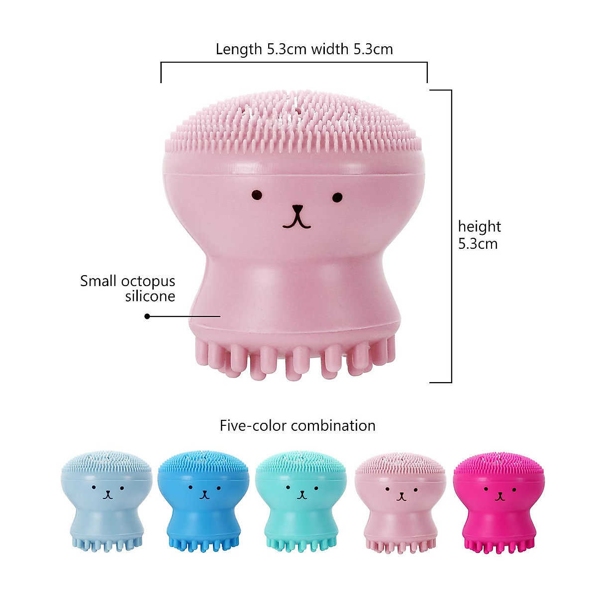 Vtrem Women's Silicone Face Scrubber: 5 Pack Octopus Face Scrubber Facial Silicone Scrubber for Face for Deep Exfoliating Massage Cleansing Brush Beauty Tools