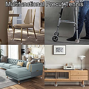 ZHUOKECE 4 PCS Precut Walker Tennis Balls for Furniture Legs Floor Protection, Heavy Duty Long Lasting Felt Pad Glide Coverings (Red)