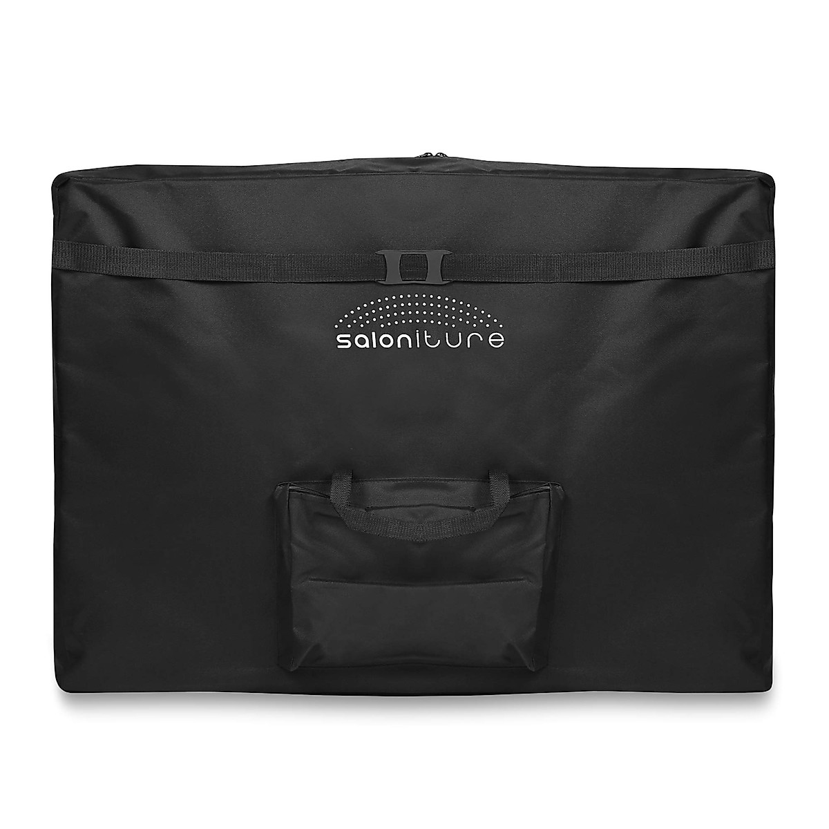 Saloniture Professional Portable Lightweight Bi-Fold Memory Foam Massage Table with Reiki Panels - Includes Headrest, Face Cradle, Armrests and Carrying Case - Black