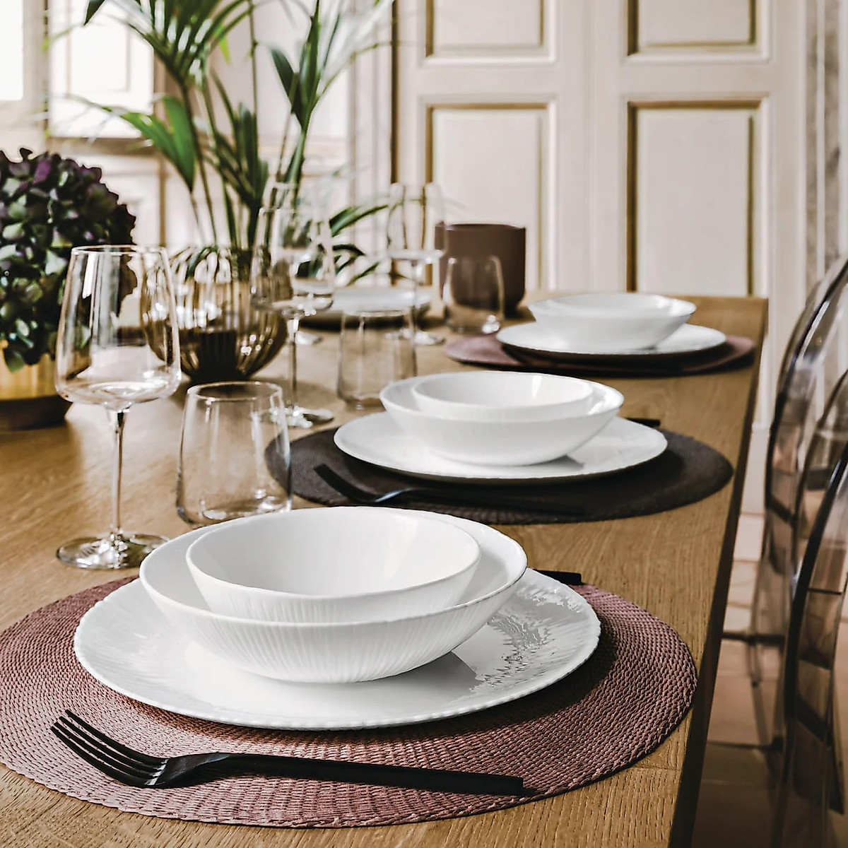 Bormioli Rocco Planeo Set Of 4, Stemless Wine Glasses, And DOF Drinking Glass, 12.25 Oz, Clear Crystal Star Glass, Dishwasher Safe, Made In Italy.