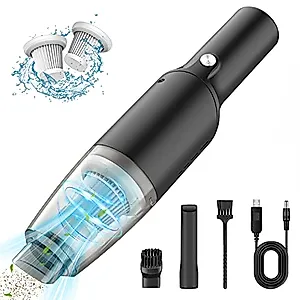 Avzaut Cordless Handheld Car Vacuum Cleaner, 10000pa Mini Car Vacuum Cordless Rechargeable, Small Wireless Hand Vacuum Cleaner, Portable Dust Buster with Rotatable Handle for Car Keyboard Home Office