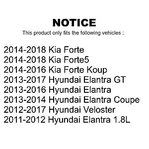 Rear Wheel Bearing and Hub Assembly Pair for Hyundai Elantra Kia Forte Veloster GT Forte5 Coupe Koup K70-100746