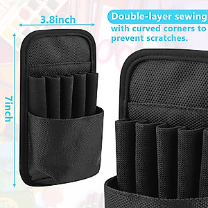 1680D Nylon Belt Pen Holder Multifunctional Adjustable Pencil Holder Pouch Pen Sleeve Case for Sharpie Fine Point, Rulers and Scissors (Black)