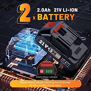 Cordless Caulking Gun w/ 2 Batteries, Uaoaii Electric Caulking Gun Battery Operated w/ 4 Adjustable Speeds, LED Light, Drip-Free Adhesive 10OZ/300ML Caulk Gun for Filling, Sealing