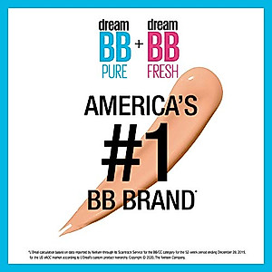 Maybelline Dream Pure Skin Clearing BB Cream, 8-in-1 Skin Perfecting Beauty Balm With 2% Salicylic Acid, Sheer Tint Coverage, Oil-Free, Light/Medium, 1 Count
