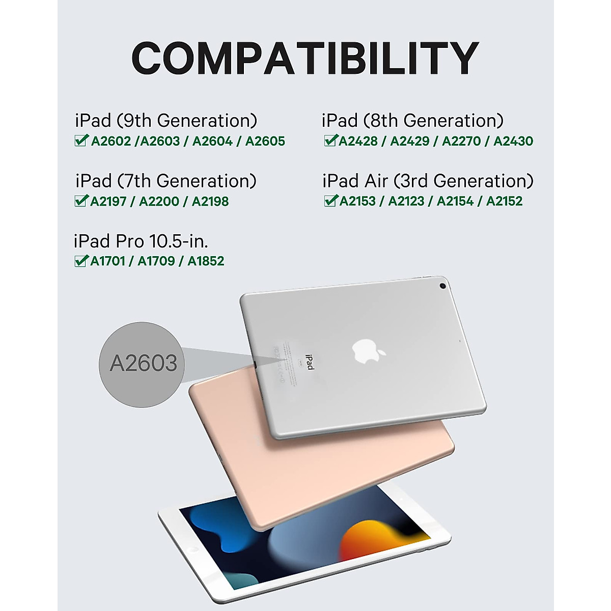 GreenLaw Keyboard Case for iPad 9th Generation 10.2", iPad 8th/ 7th/Air 3, Detachable Wireless Keyboard Case for Pro 10.5 inch, 7 Color Backlit, Stain-Resistant Cover, 2 BT Connection, Pink