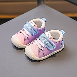 Lykmera Todder Shoes Boy Girls Walking Shoes Infant Non Slip First Walking Shoes Breathable Mesh Shoes Toddler Sneaker Shoes (Purple, 18-24Months)