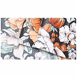 HAOKHOME 93191 Vintage Peel and Stick Floral Wallpaper Removable Large Peony Black/Orange/Pink Vinyl Self Adhesive Mural 17.7in x 9.8ft