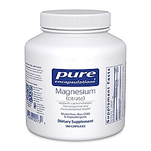 Pure Encapsulations Magnesium (Citrate) | Supplement for Sleep, Heart Health, Muscles, and Metabolism* | 180 Capsules
