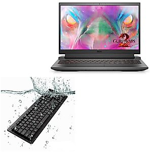 BoxWave Keyboard Compatible with Dell G15 Gaming (5511) (Keyboard AquaProof USB Keyboard, Washable Waterproof Water Resistant USB Keyboard for Dell G15 Gaming (5511) - Jet Black