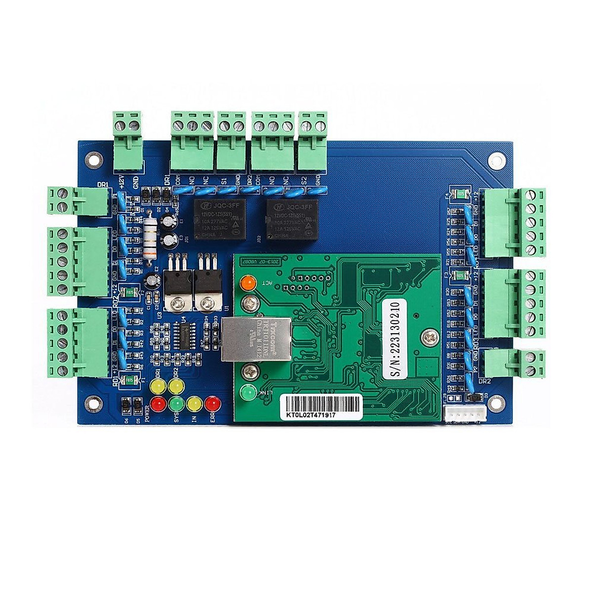 MENGQI-CONTROL 2 Door Access Control Board System 110-240V Power Supply Box North American ANSI Electric Strike Lock RFID Reader Enroll USB Reader RFID Card & Key Fobs,Phone APP Remotely Open Door