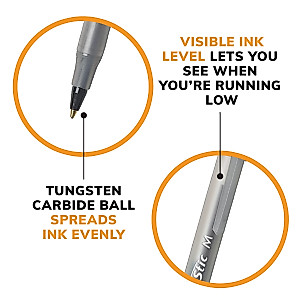 BIC Round Stic Xtra Life Ball Point Pen, Black, 36 Pack