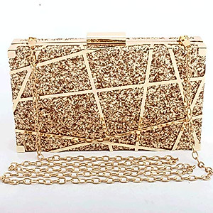 LETODE Women Evening Bags Sparkling Handbag Metal Hollow Designer Wedding Party Clutch Purse