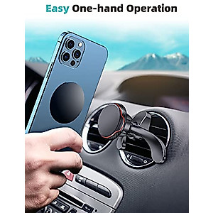 eSamcore Magnetic Car Phone Holder, Universal Air Vent Clip Car Phone Mount with Powerful Magnets and Anti-Fall Cell Phone Car Mount for iPhone Samsung Galaxy and Other Smartphone