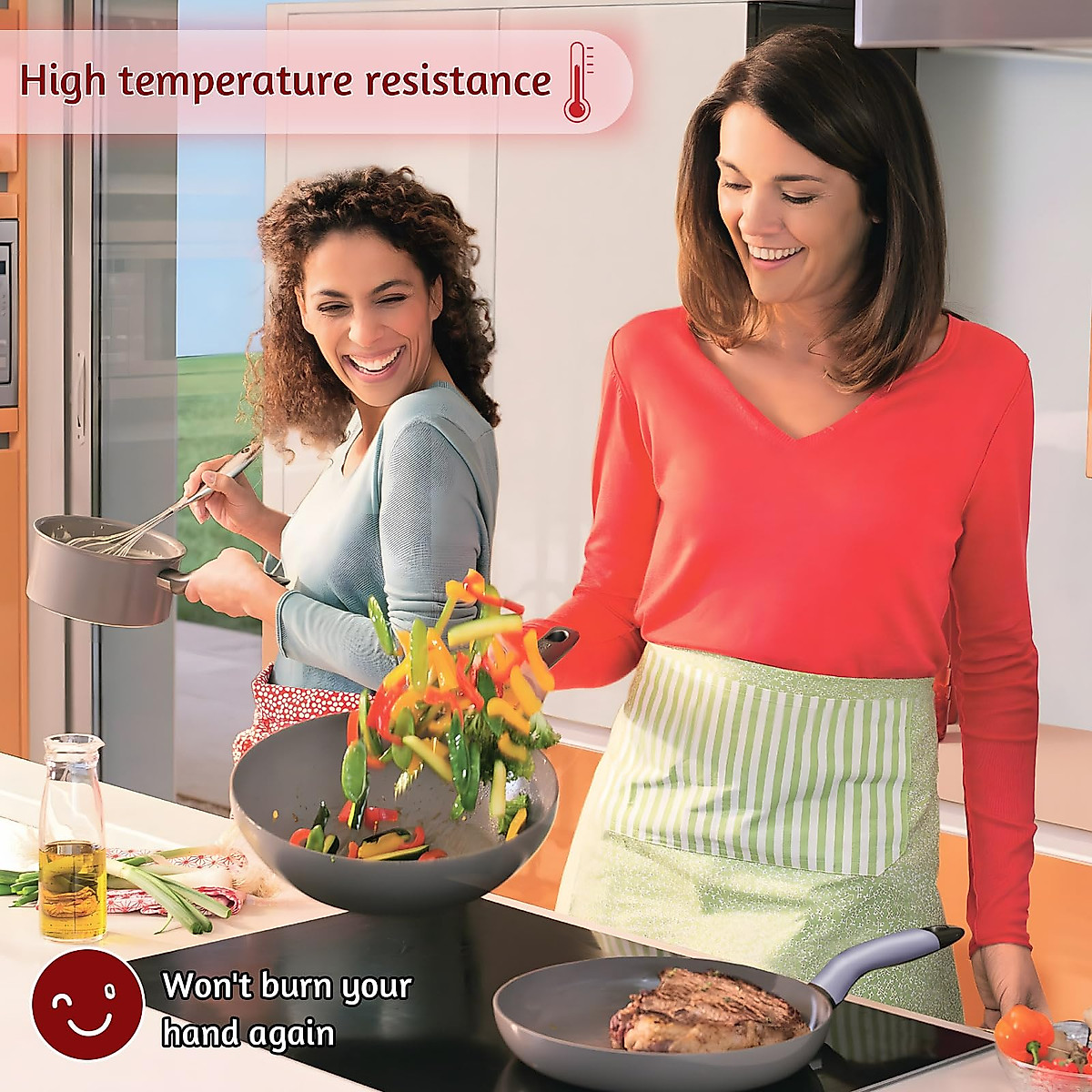 Smilelife New Creativity Silicone Pan Handle Sleeve Pot Handle Heat Insulation Cover Multifunctional Heat-Resistant Silicone Pan Handle Cover Sleeve(2pcs Small)