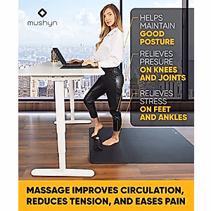 Standing Desk Mat Anti Fatigue Office Chair Mat - Sit Stand Comfort Mat with Foot Massager - Office Mat with Foot Rest Under Desk for Hardwood Floor