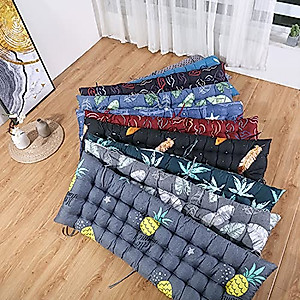 Gmsqj Custom Bench Cushion,Personalized Size Rocking Chair Cushion,Non Slip Tufted Bench Pads with Ties,Outdoor/Indoor Furniture Cushion for Garden Patio Swing Chair,Dining Chair (Grey)