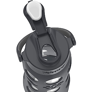 Lifefactory 22-Ounce Active Flip Cap Glass Water Bottle, 22oz, Carbon