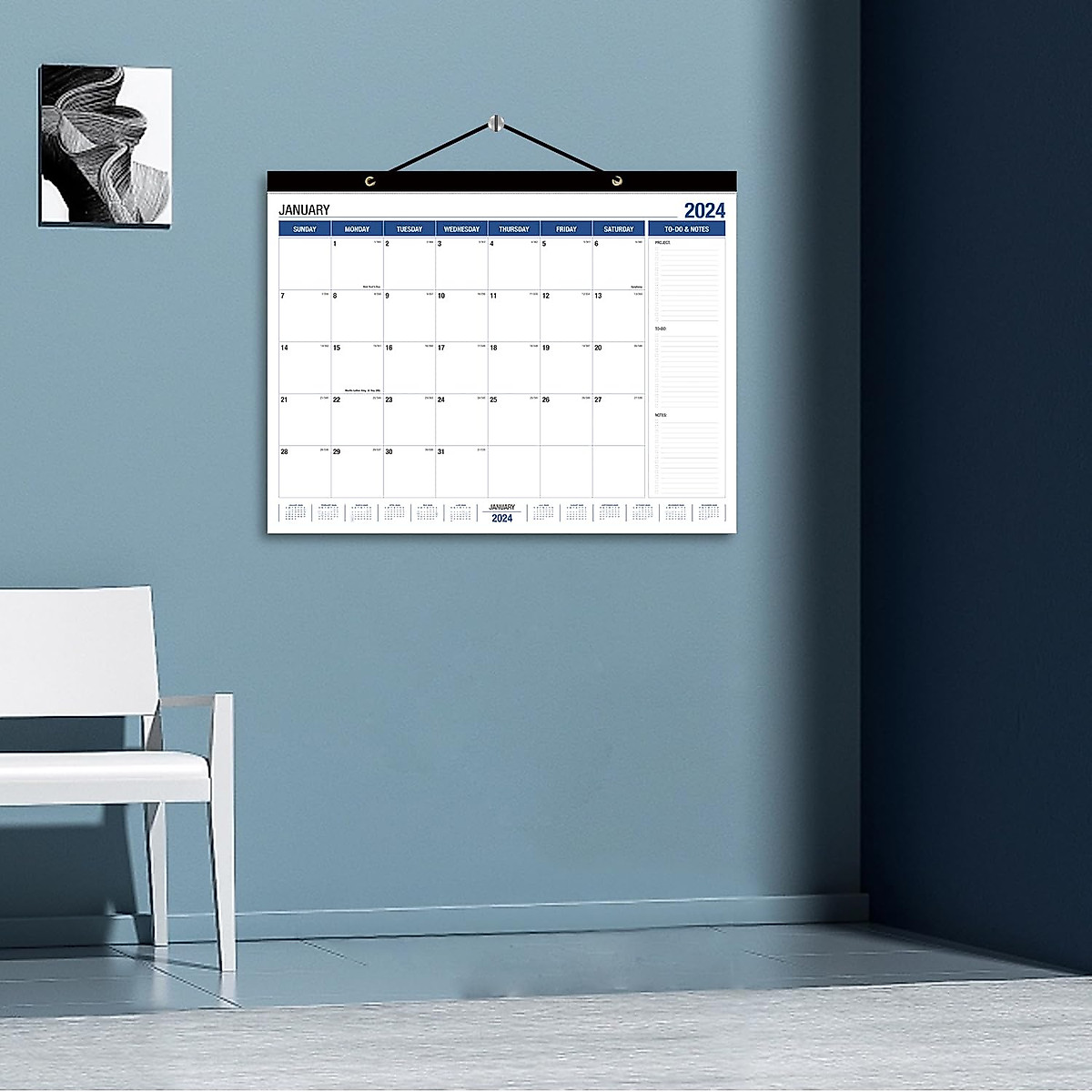 2023-2024 Desk Calendar, 18 Month Desk Calendar/Wall Calendar Combo, 22" x 17", January 2023-June 2024, Highlight Holidays, Planning Calendar, Thick Paper