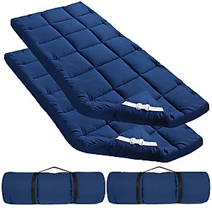 Cot Mattress Topper (Improved Thickness), Quilted Cot Pads for Camping 2 Pack, Soft Comfortable Sleeping Cot Mattress Pad Only, Camping Mattress Pad 75"x30" for Camp Cot/Rv Bunk/Narrow Twin Beds, Navy