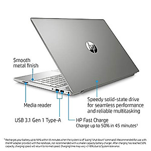 HP 15-cs3019nr Pavilion 15.6-Inch Laptop, Intel Core i7 (Mineral Silver)