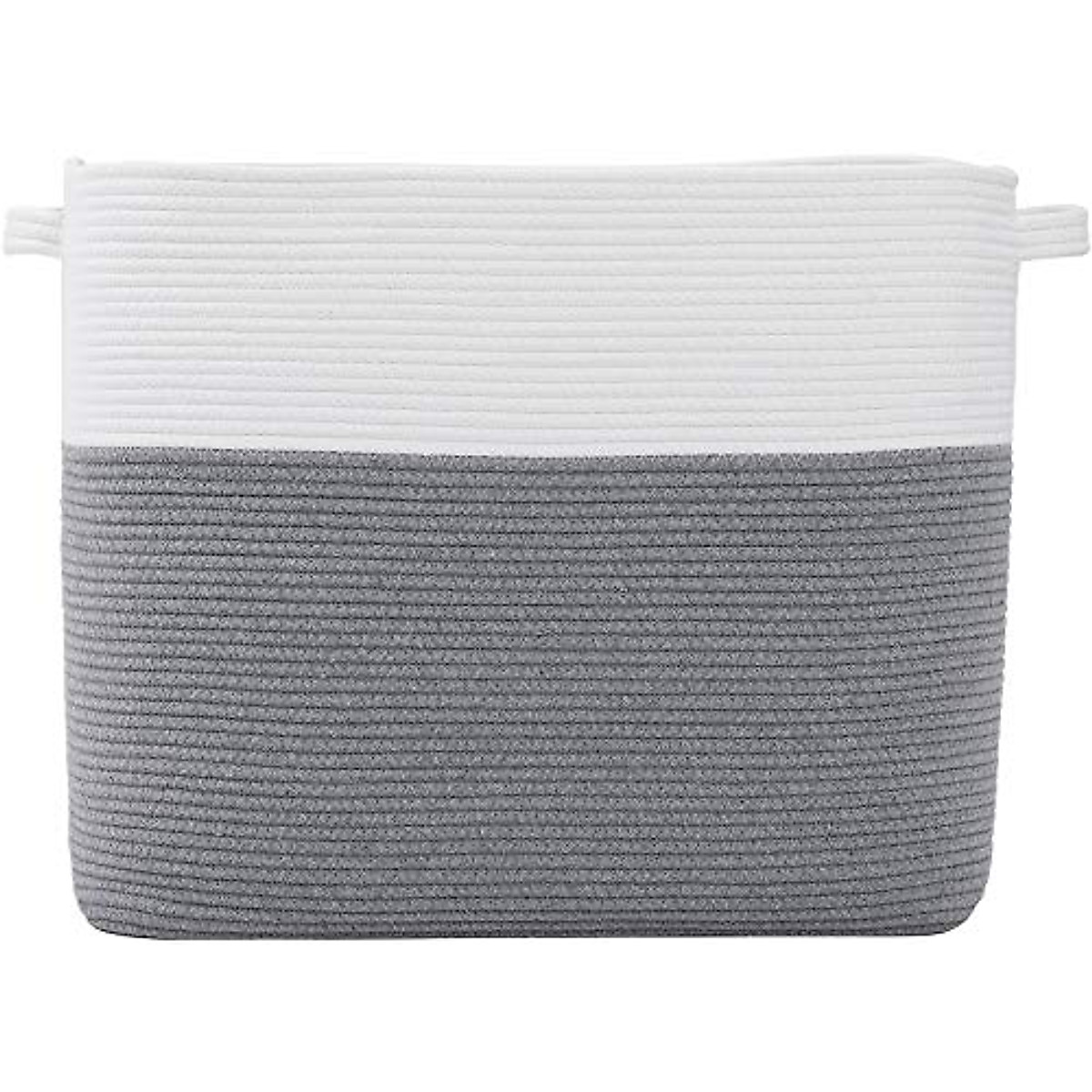 22"x14"x18" Mega Size Rectangular Extra Large Storage Basket, Cotton Rope Storage Baskets, Woven Laundry Hamper, Toy Storage Bin, for Toys Blanket in Living Room, Baby Nursery, Grey