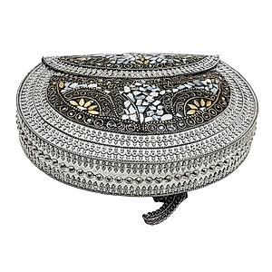 Ethnic Clutch Vintage Handmade metal Mosaic stone Shell purse Handbag for women Party Bag Special occasion accessories