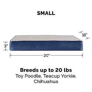 Furhaven Replacement Dog Bed Cover Sherpa & Suede Mattress, Machine Washable - Navy, Small
