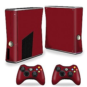 MightySkins Skin Compatible with X-Box 360 Xbox 360 S Console - Solid Burgundy | Protective, Durable, and Unique Vinyl Decal wrap Cover | Easy to Apply, Remove, and Change Styles | Made in The USA